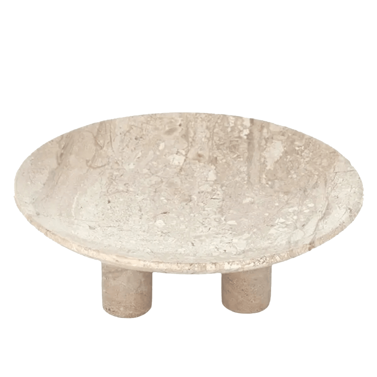 Chiara Marble Round Footed Platter - Beige – Side Serve